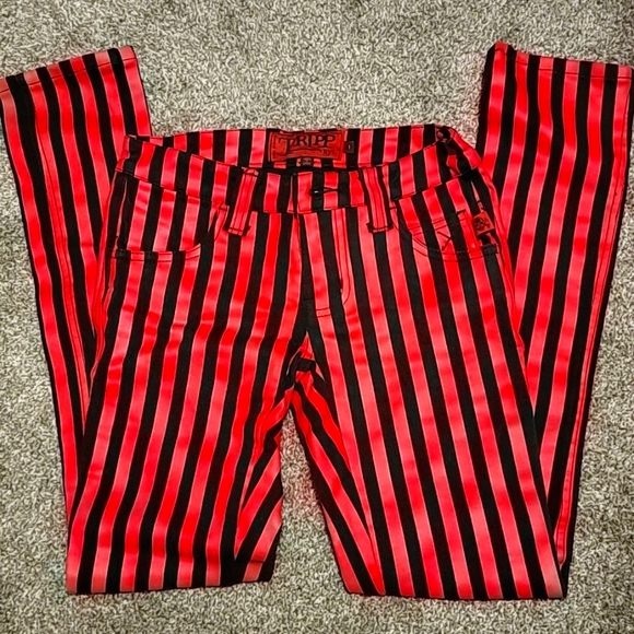 Tripp nyc | Pants & Jumpsuits | Tripp Nyc Red Striped Wax Pants | Poshmark